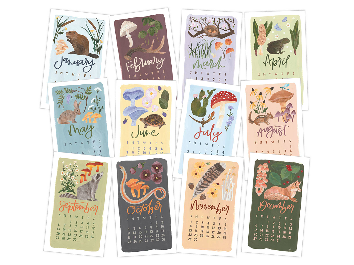 2026 12 Month Flora & Fauna Petite Wall Calendar – Noteworthy Paper & Press