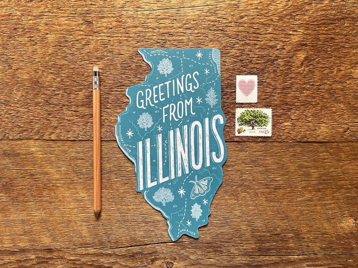Greetings from Illinois Postcard – Noteworthy Paper & Press