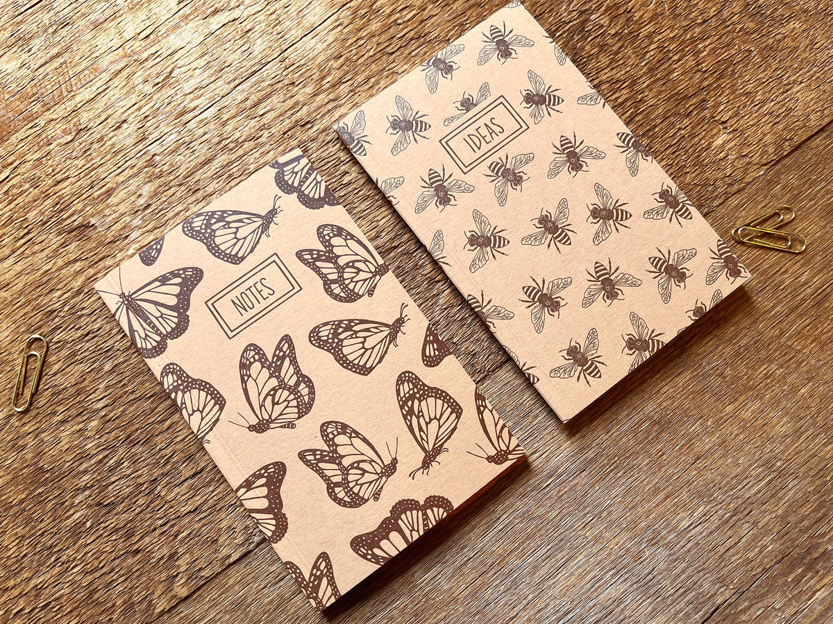 Monarchs & Honey Bees Pocket Notebook Set – Noteworthy Paper & Press