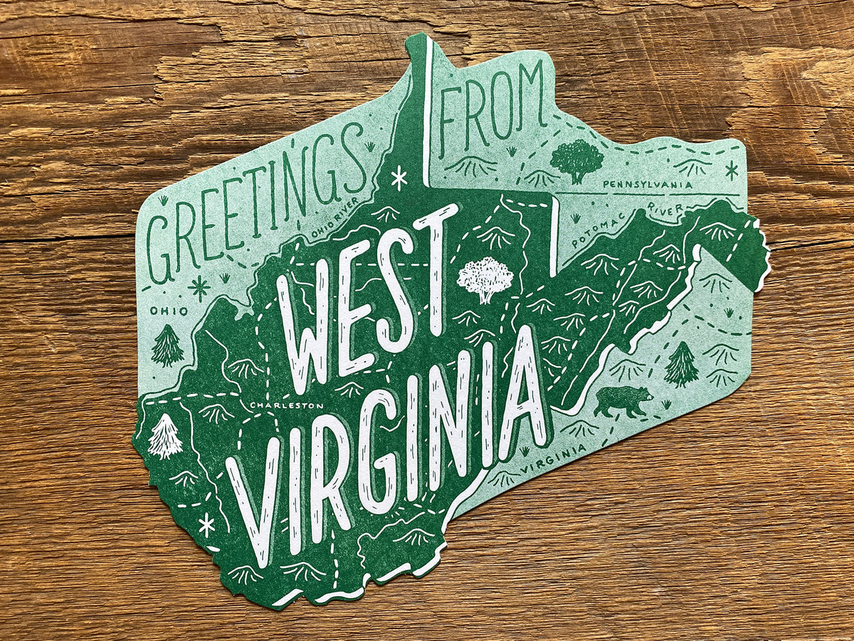 Greetings from West Virginia Postcard – Noteworthy Paper & Press