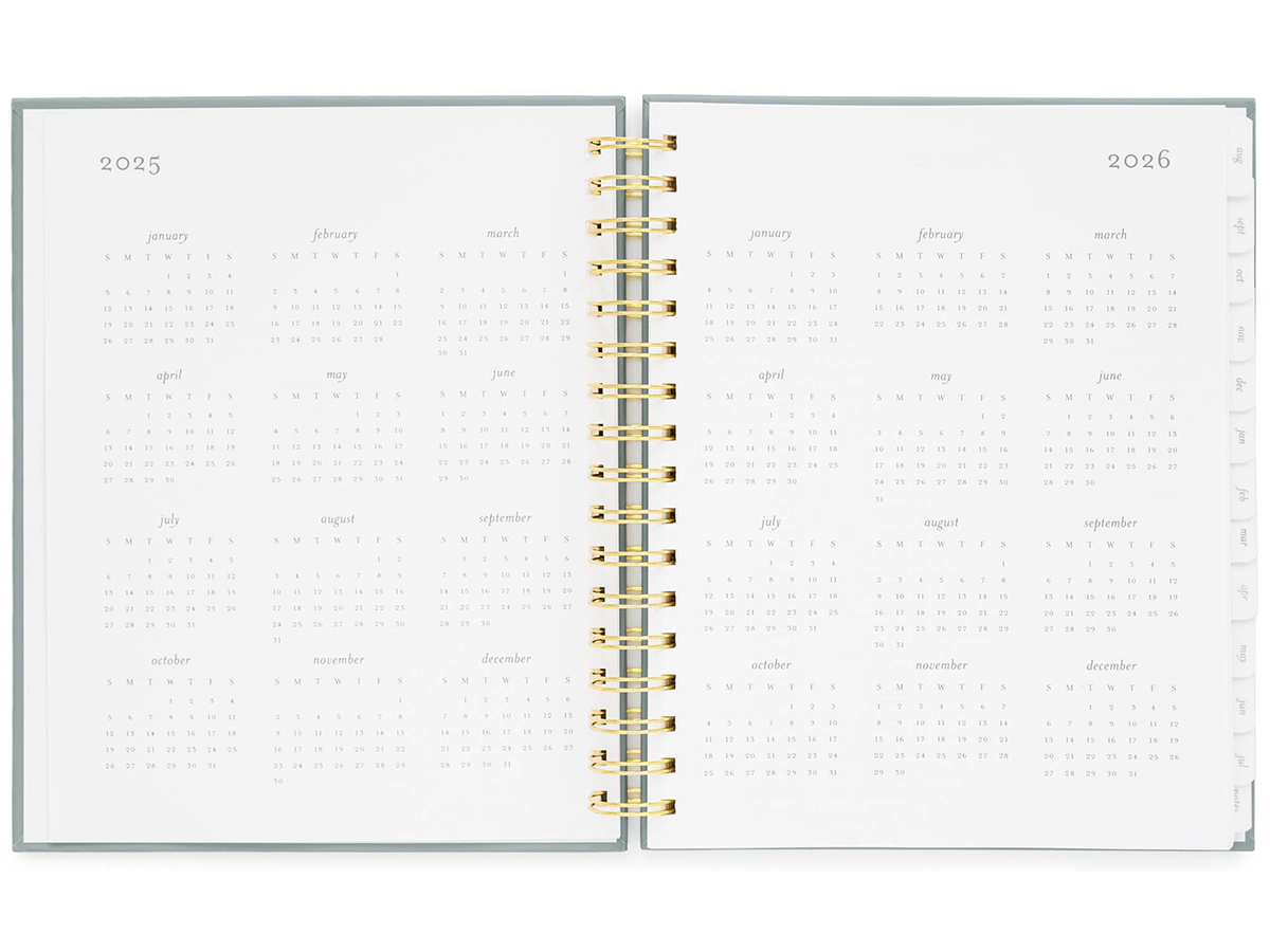 2025-2026 Dusty Blue 12-Month Spiral Academic Planner – Noteworthy ...