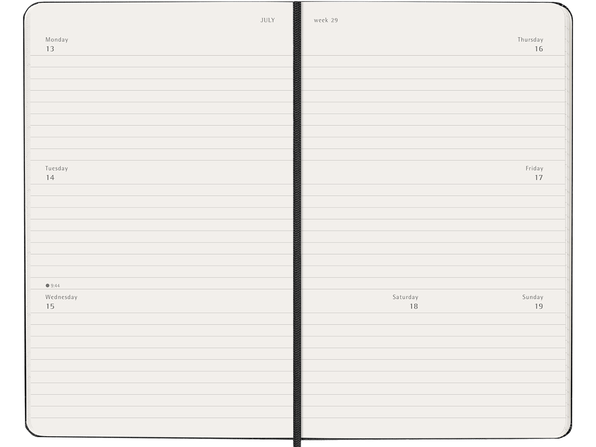 2026 12-Month Weekly Horizontal Large Hard Cover Planner, Black ...