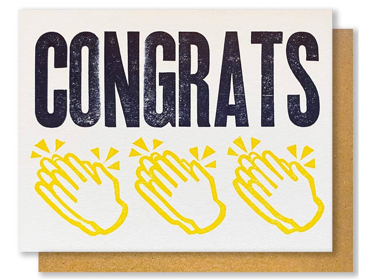 Congrats/Clapping Hands, Single Card – Noteworthy Paper & Press
