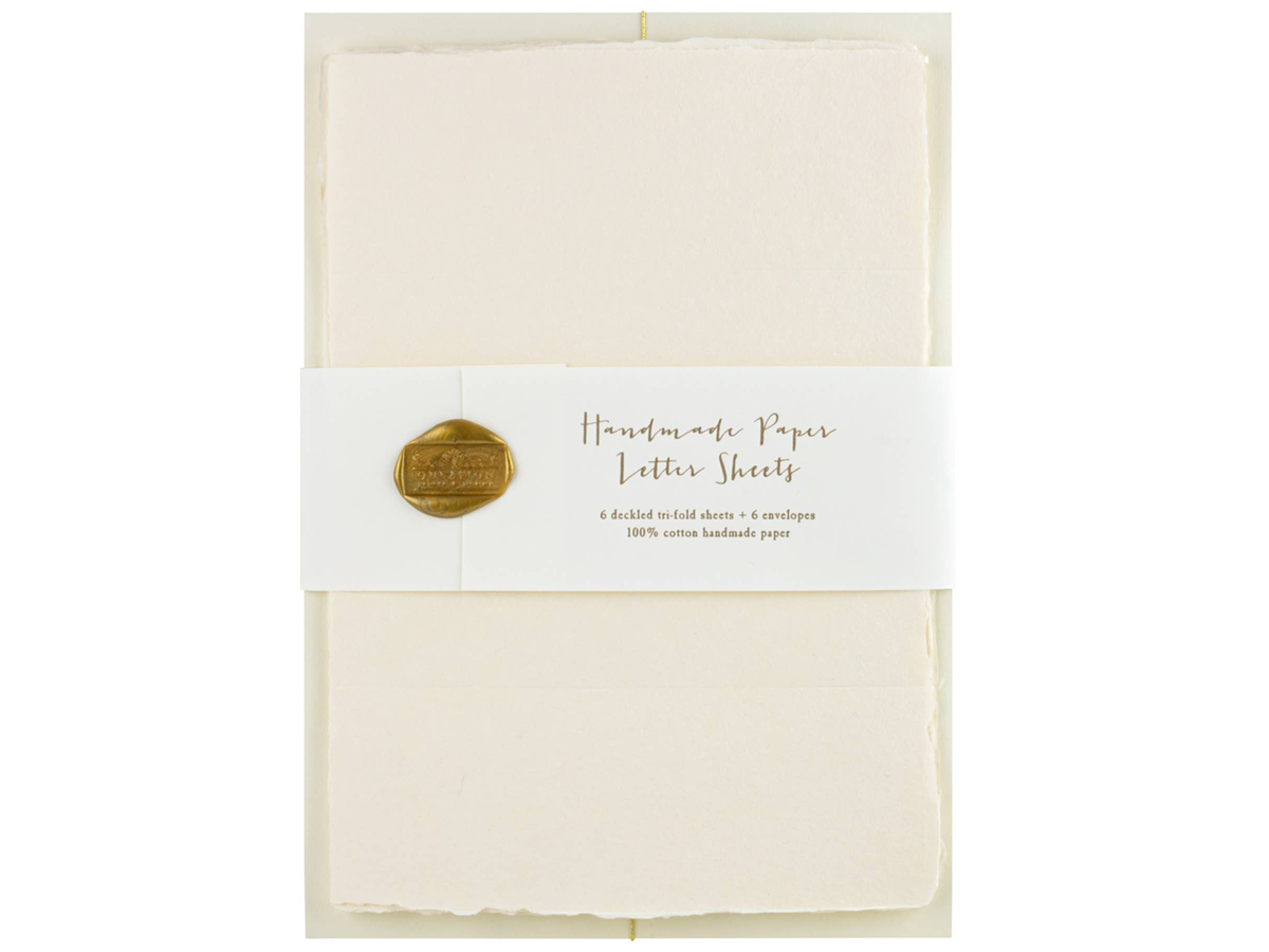 Cream Handmade Paper Tri-Fold Sheets, Set of 6 – Noteworthy Paper & Press