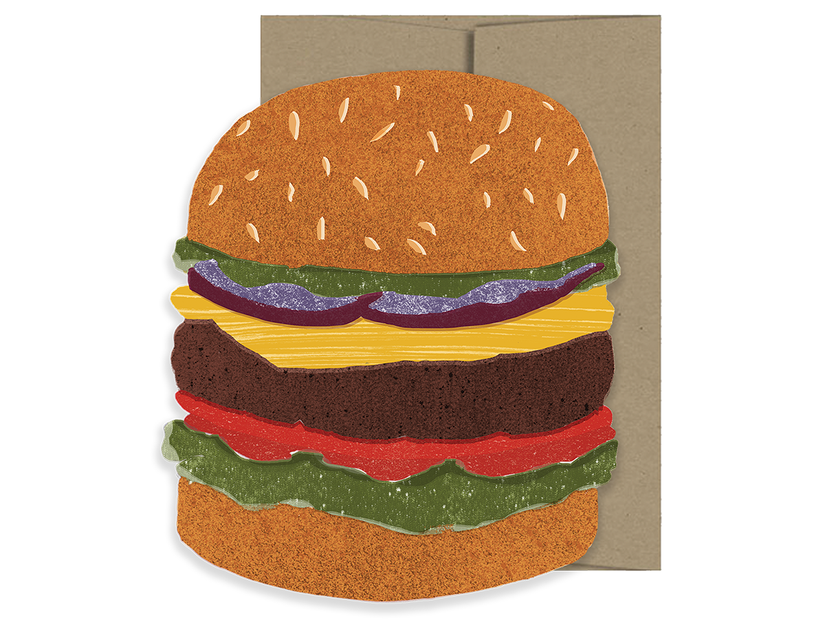 Hamburger, Die-Cut Single Card – Noteworthy Paper & Press