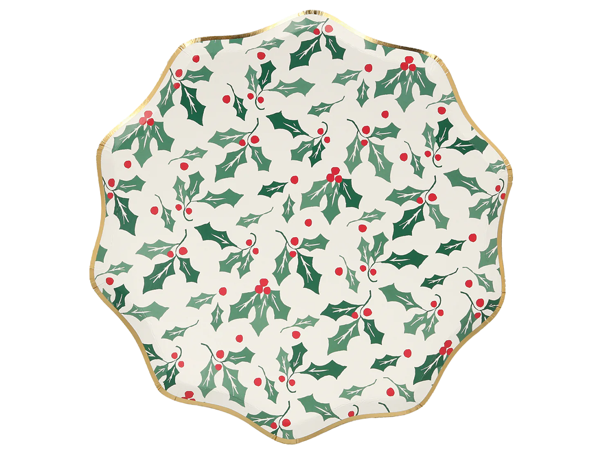 Holly Pattern Side Plates, Set of 8 – Noteworthy Paper & Press