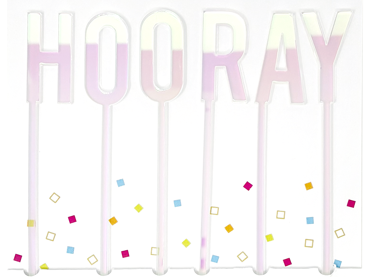 Hooray Iridescent Cake Topper – Noteworthy Paper & Press