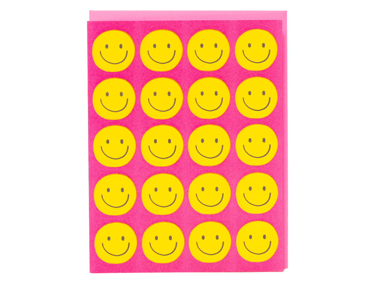 Smiley Faces Repeat, Single Card – Noteworthy Paper & Press