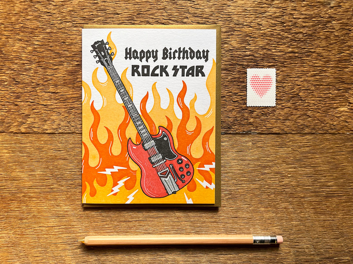 Happy Birthday Rock Star, Single Card – Noteworthy Paper & Press