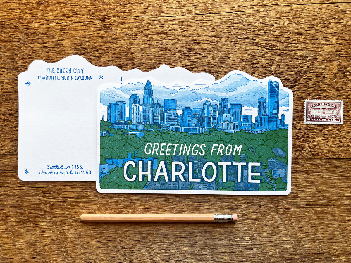 Charlotte North Carolina Scenic Postcard – Noteworthy Paper & Press