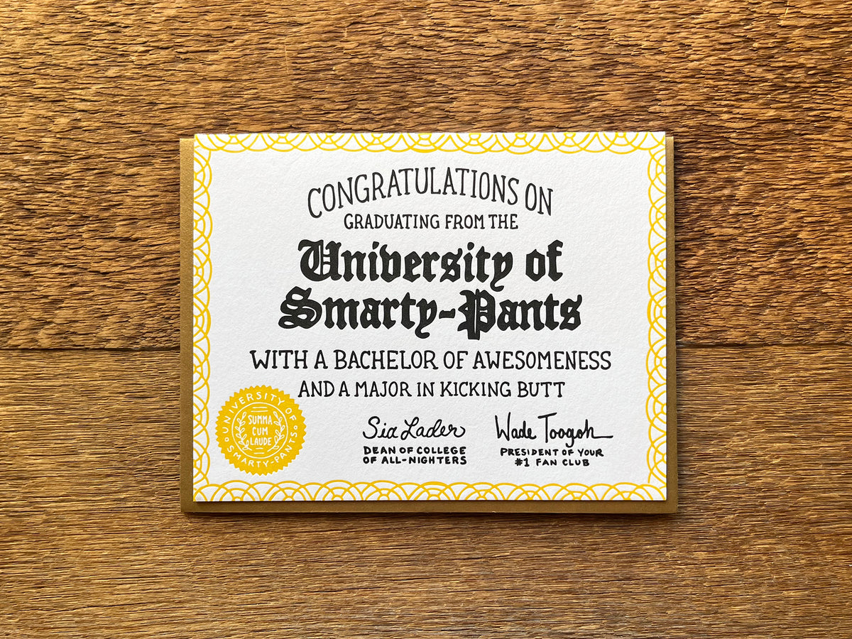 Congrats Smarty-Pants Greeting Card – Noteworthy Paper & Press