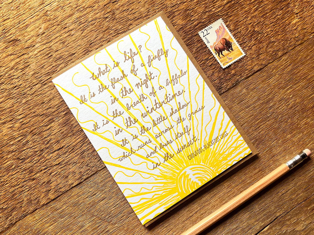 Crowfoot Quote Greeting Card – Noteworthy Paper & Press