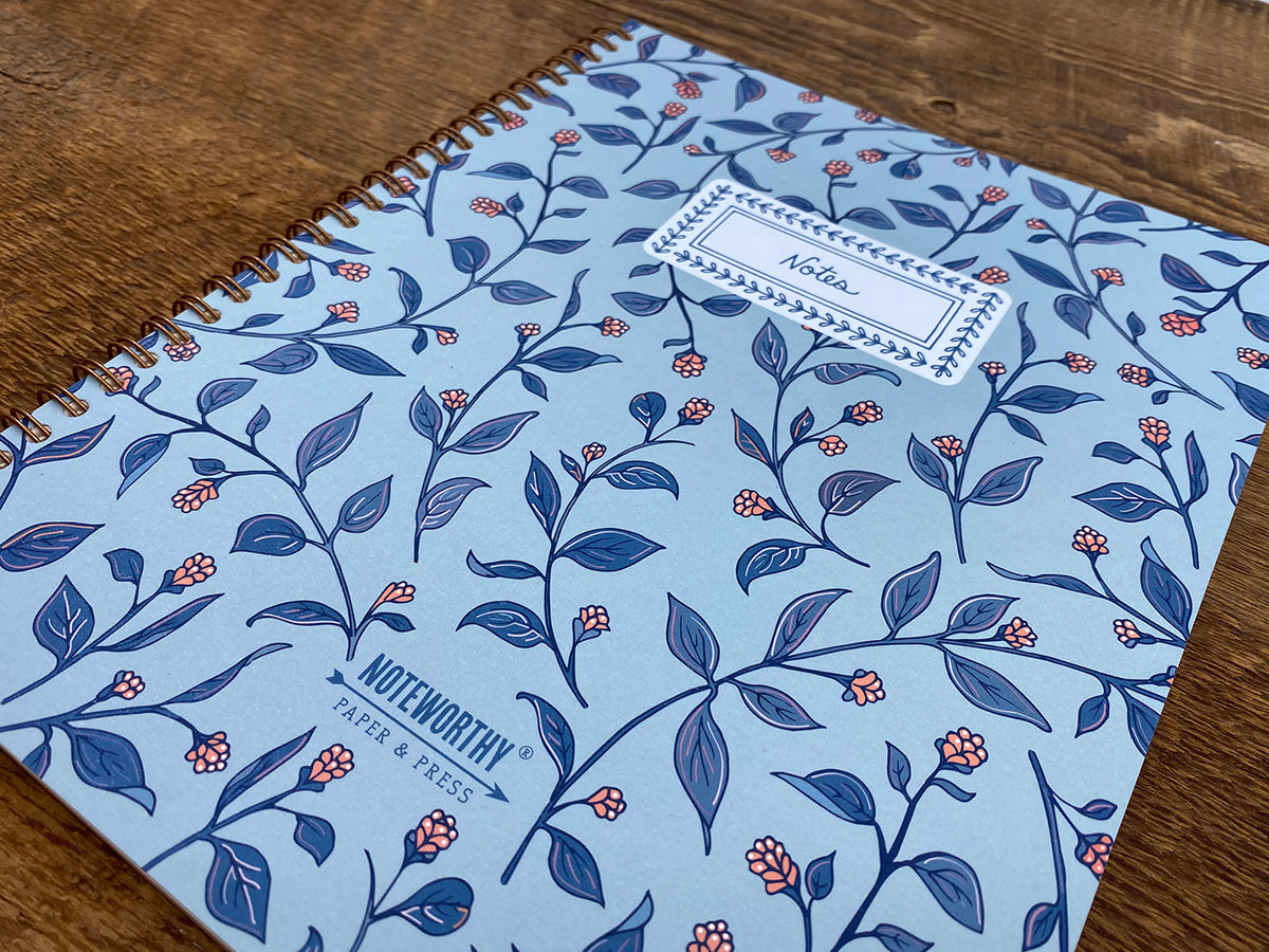Blue Floral Notebook – Noteworthy Paper & Press
