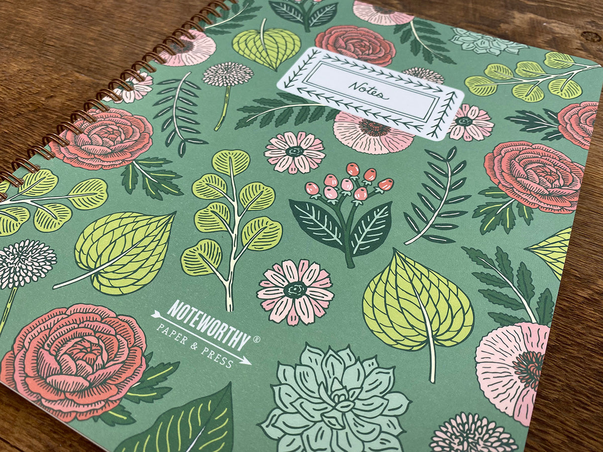 Green Floral Notebook – Noteworthy Paper & Press