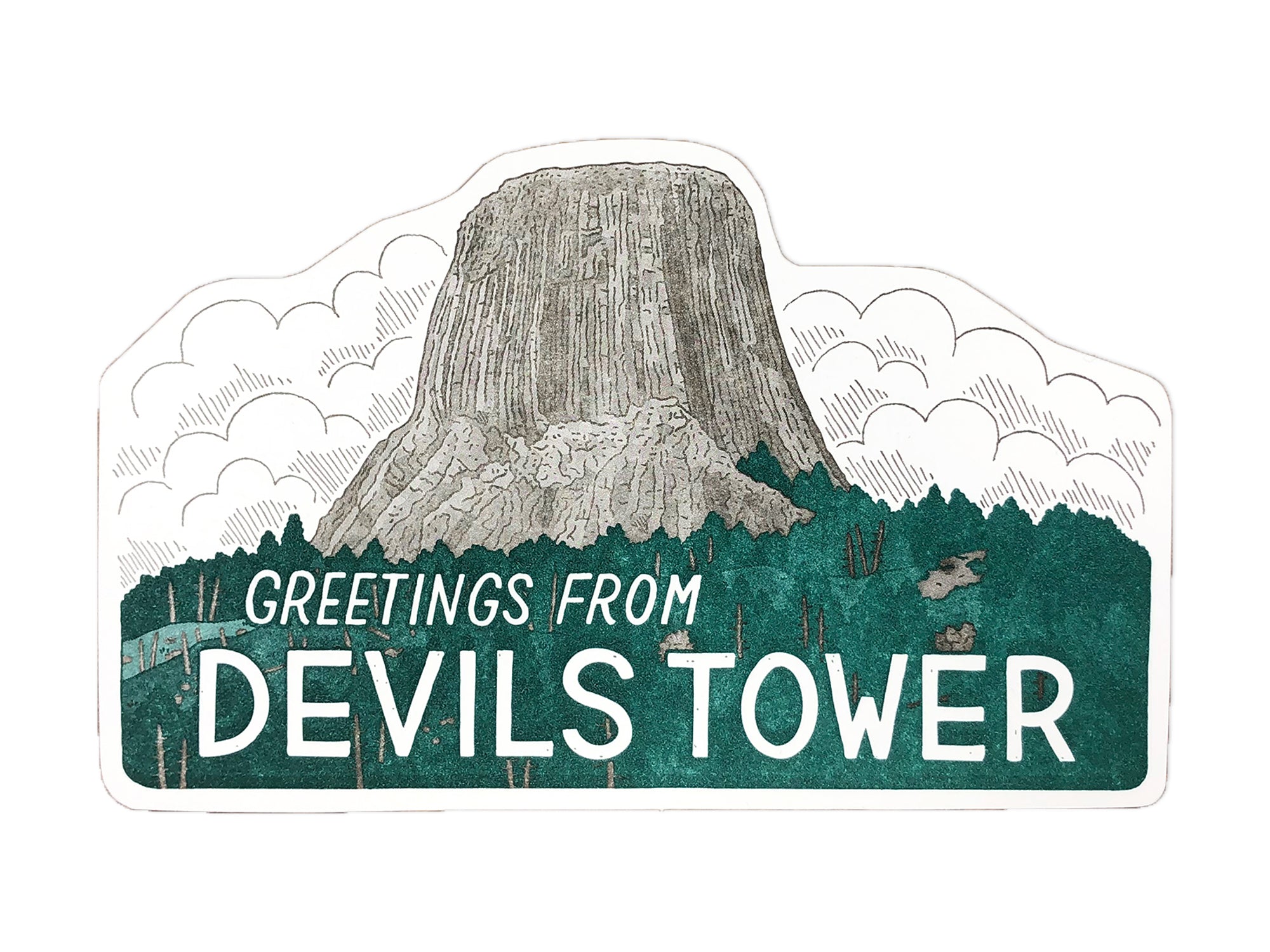 Postcards From Devils Tower Devils Tower National Monument Watercolor
