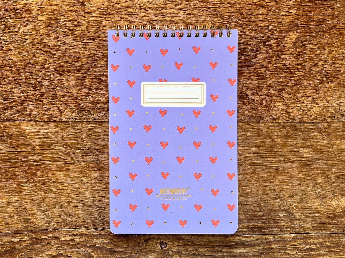 Hearts Pattern Small Notebook – Noteworthy Paper & Press