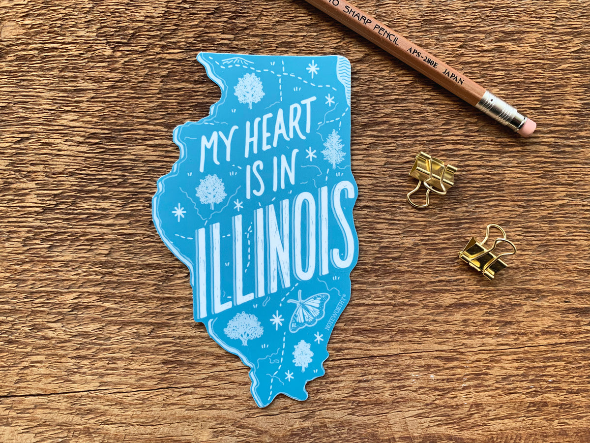 Illinois State Sticker – Noteworthy Paper & Press