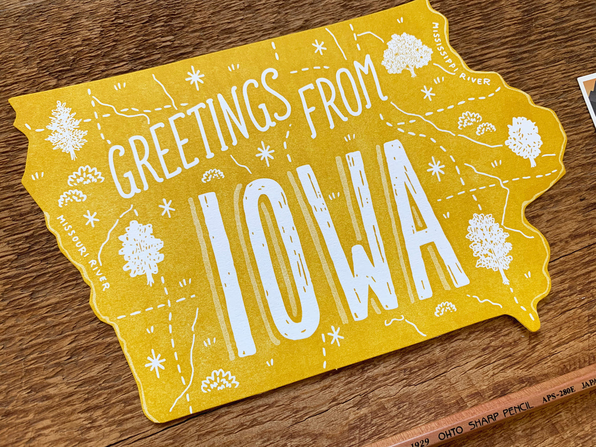 Greetings from Iowa Postcard – Noteworthy Paper & Press