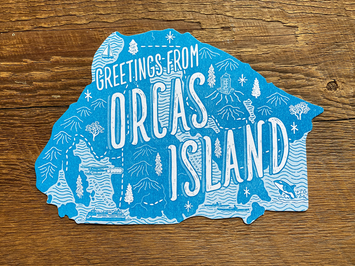 Greetings from Orcas Island Postcard – Noteworthy Paper & Press